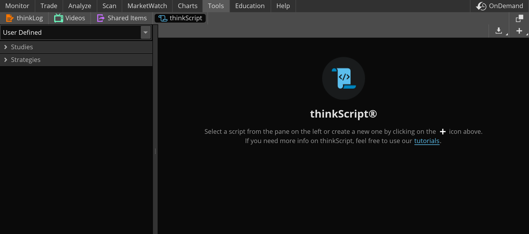 thinkScript® IDE
